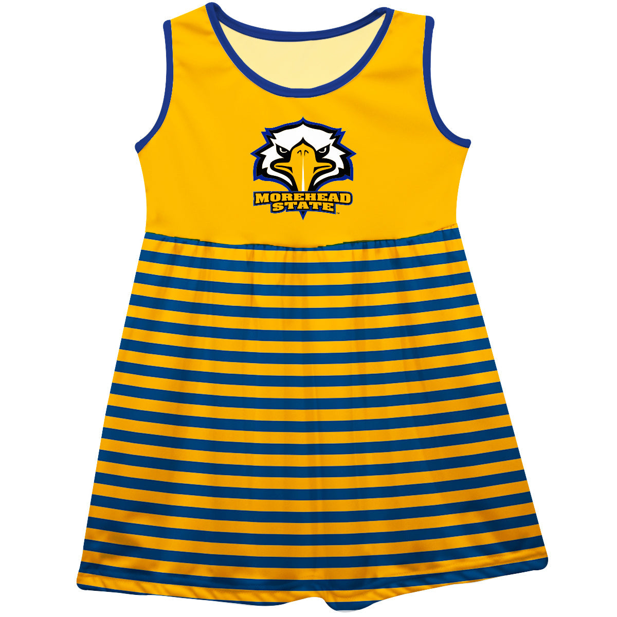 Morehead State Eagles Girls Game Day Sleeveless Tank Dress Solid Gold