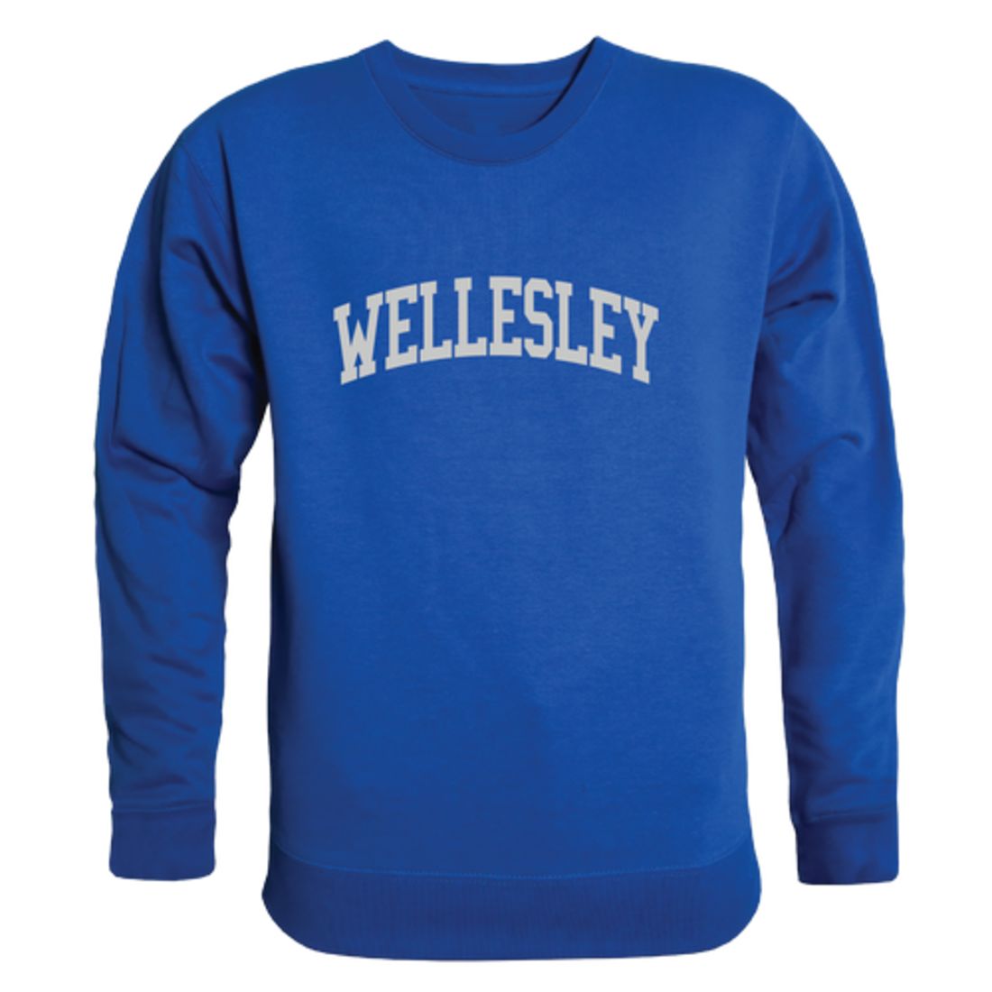 Wellesley College Blue Arch Fleece Crewneck Pullover Sweatshirt