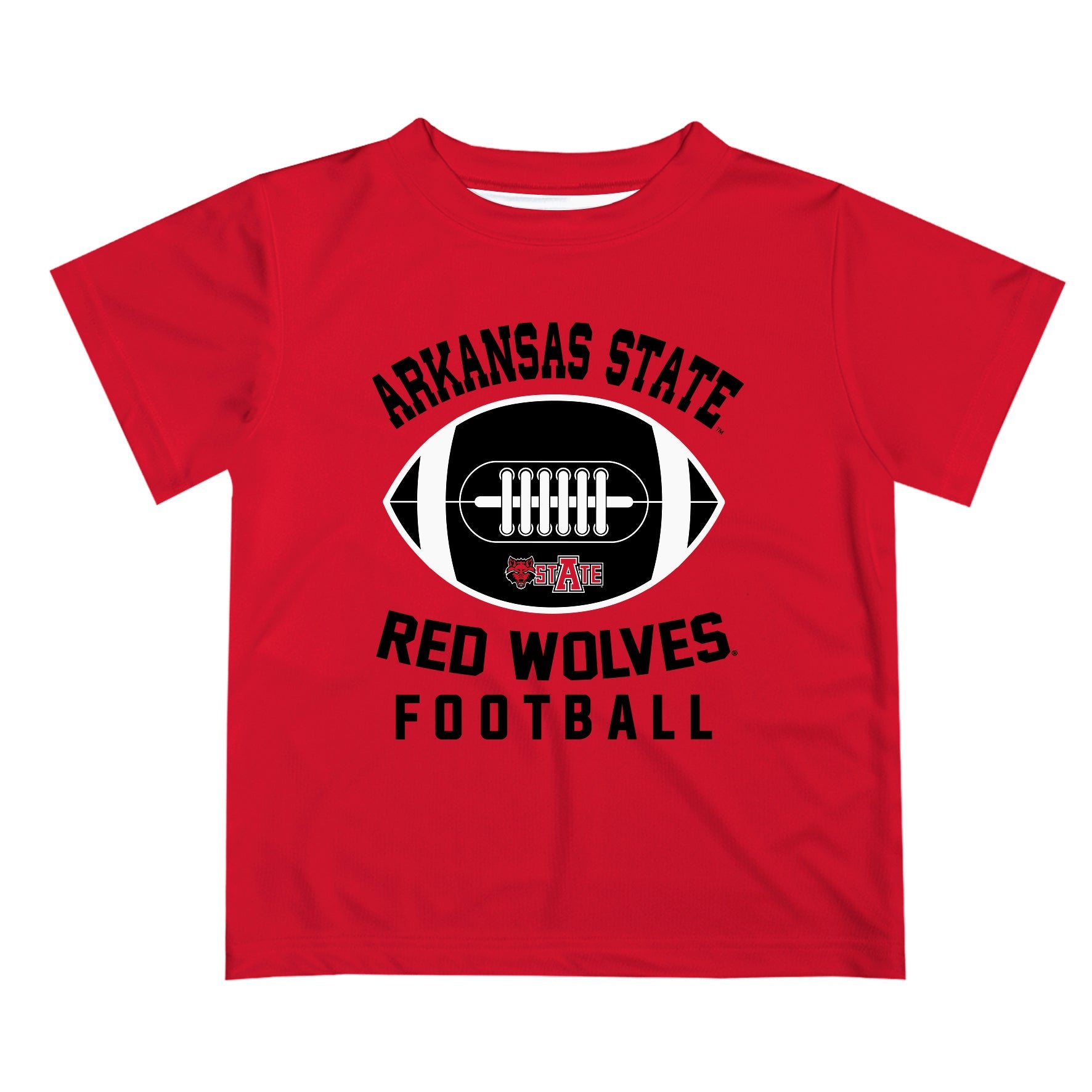 Arkansas State Red Wolves Football Red Short Sleeve Tee Shirt by Vive
