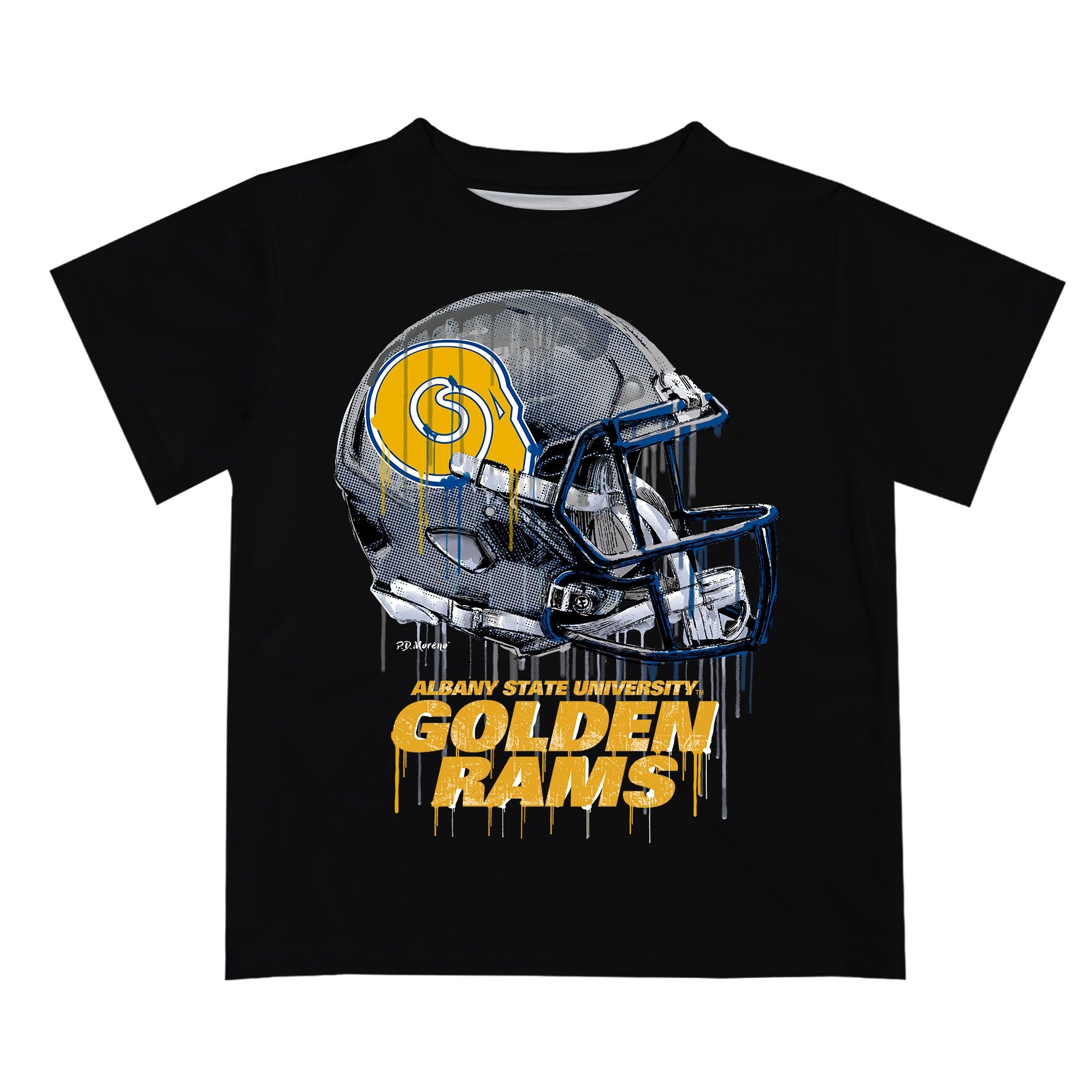 Albany State Rams ASU Original Dripping Football Helmet Black T-Shirt
