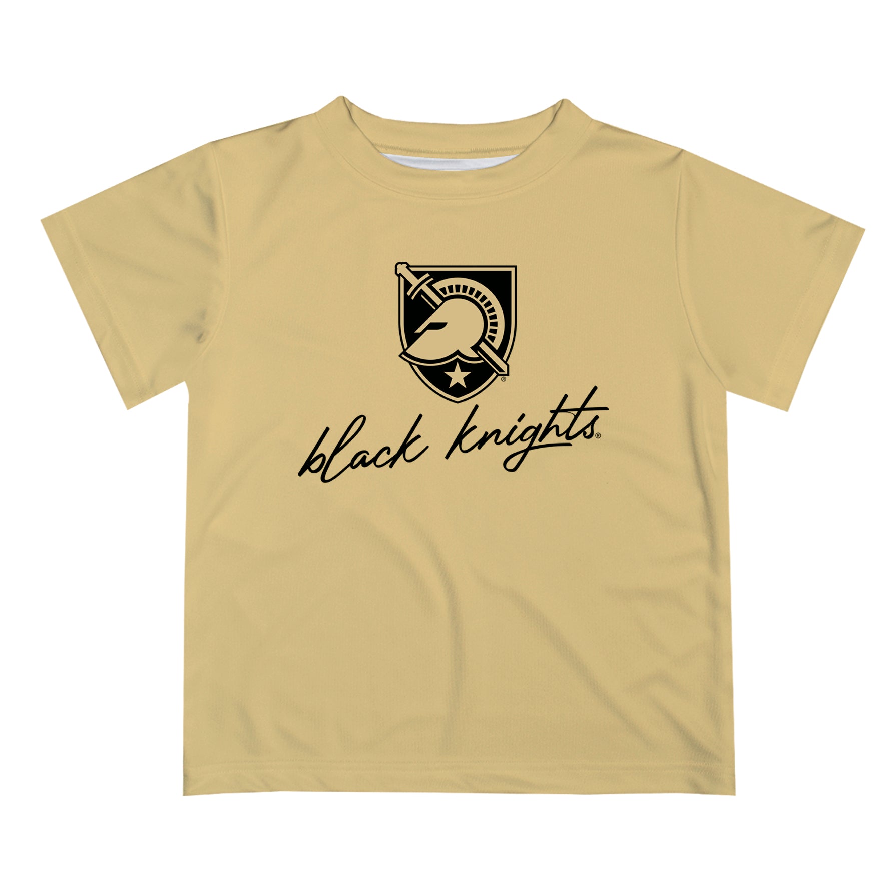 US Military ARMY Black Knights Script Gold Short Sleeve Tee Shirt by V