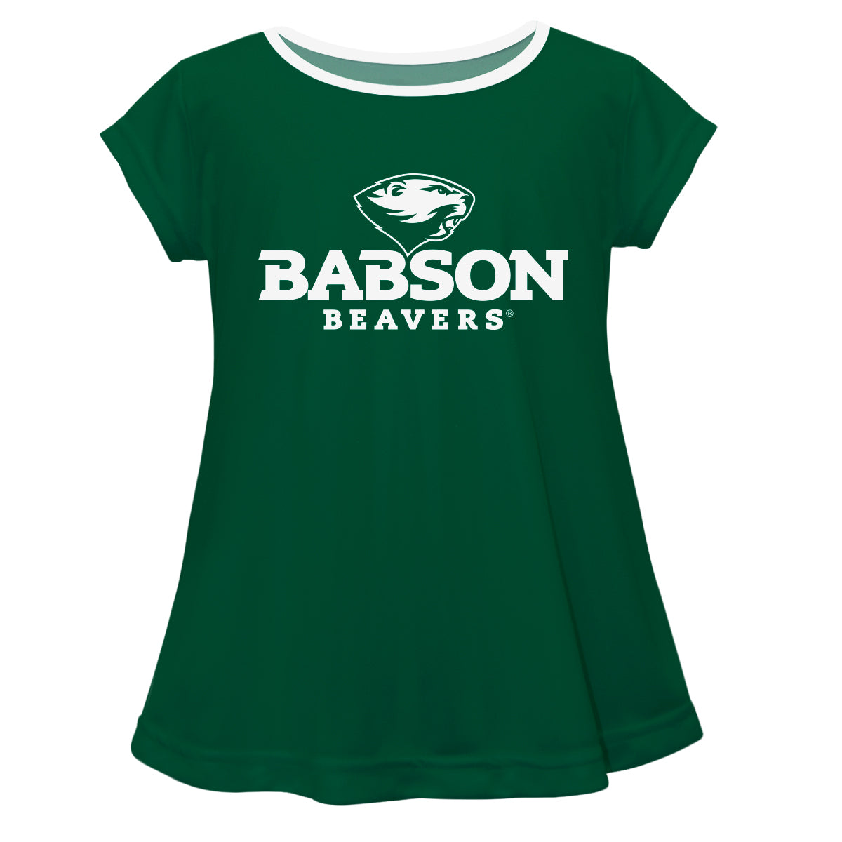 Babson College Beavers Girls Game Day Short Sleeve Green Laurie Top by