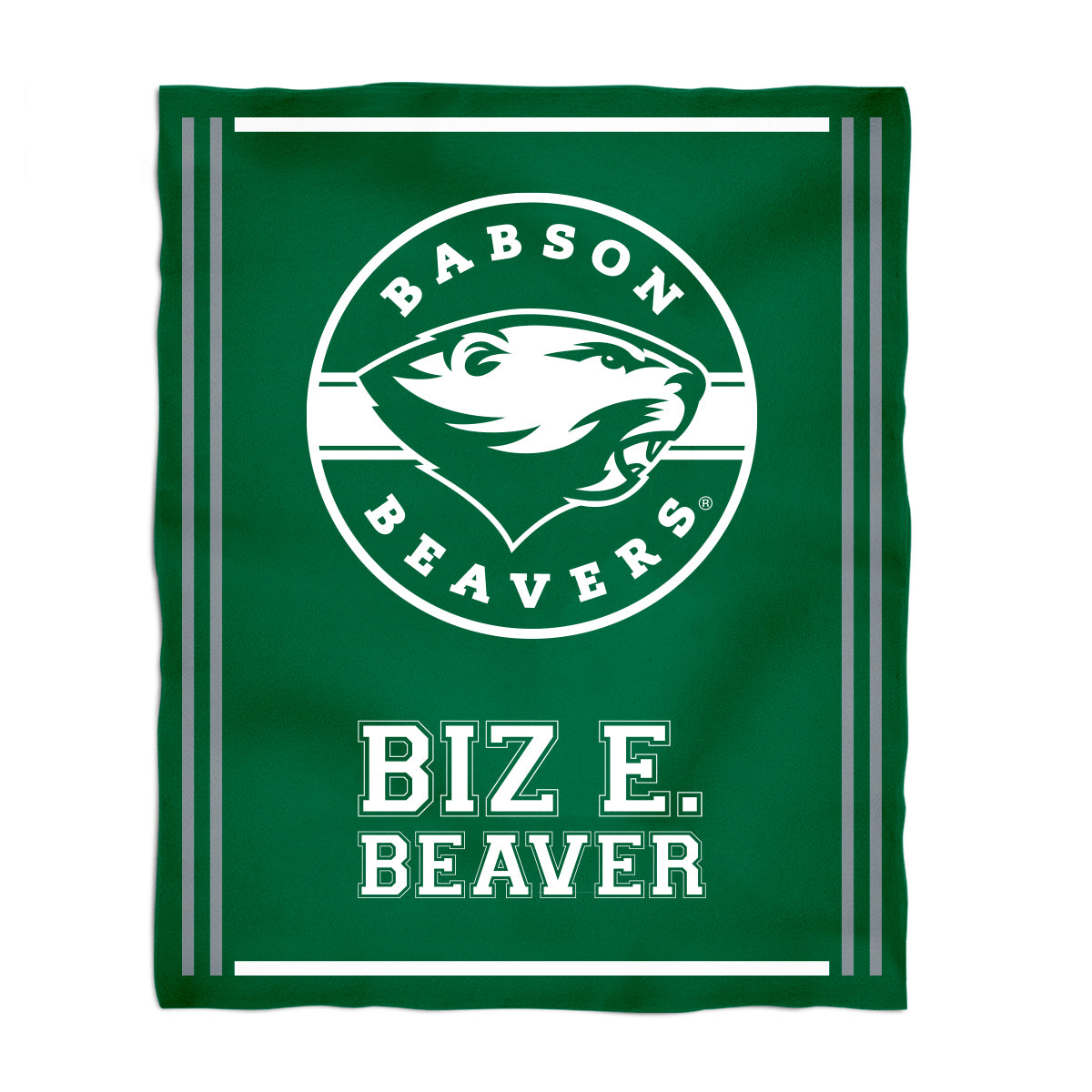 Babson College Beavers Kids Game Day Green Plush Soft Minky Blanket 36