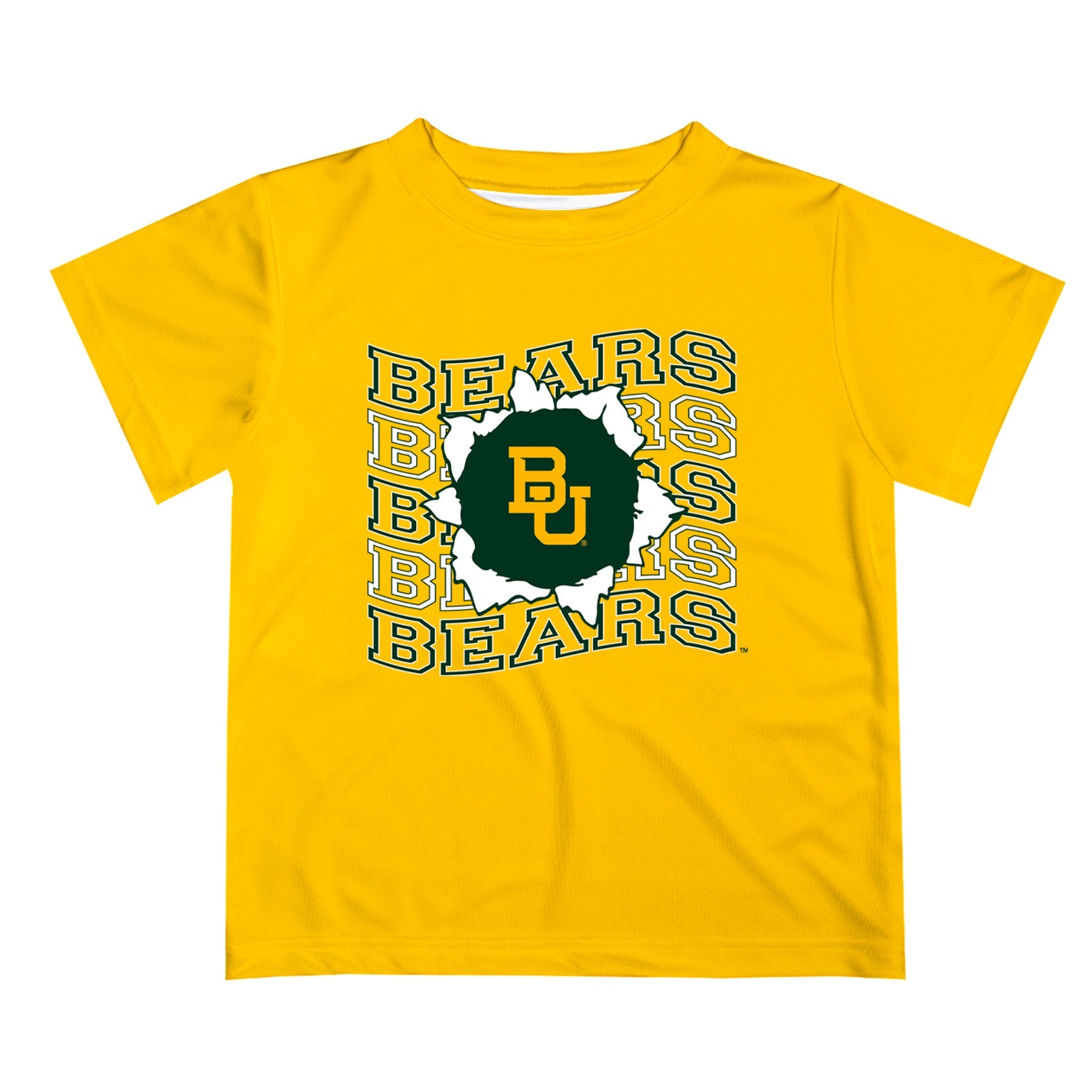 Baylor Bears Gold Art Short Sleeve Tee Shirt by Vive La Fete