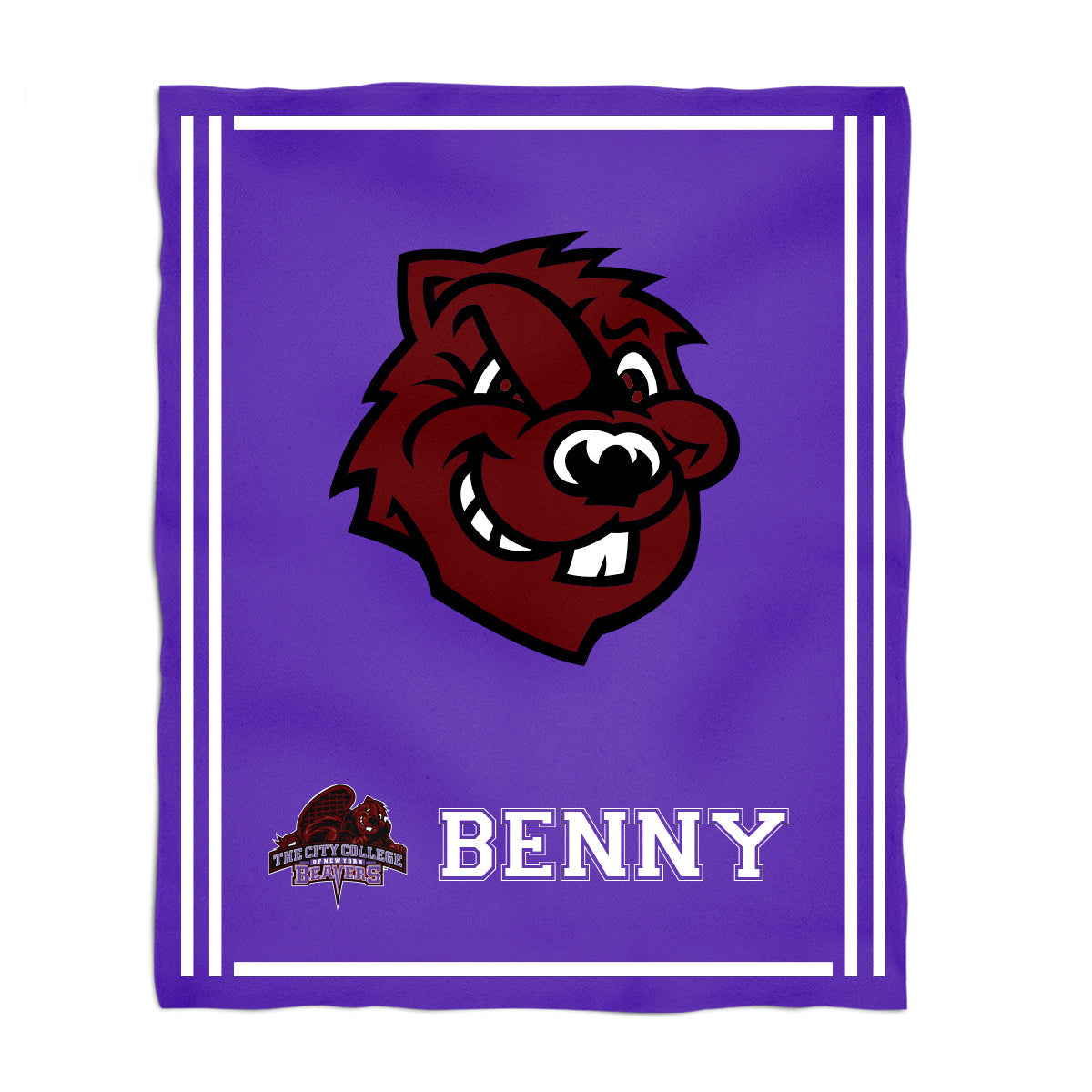 City College of New York Beavers Kids Game Day Purple Plush Soft Minky