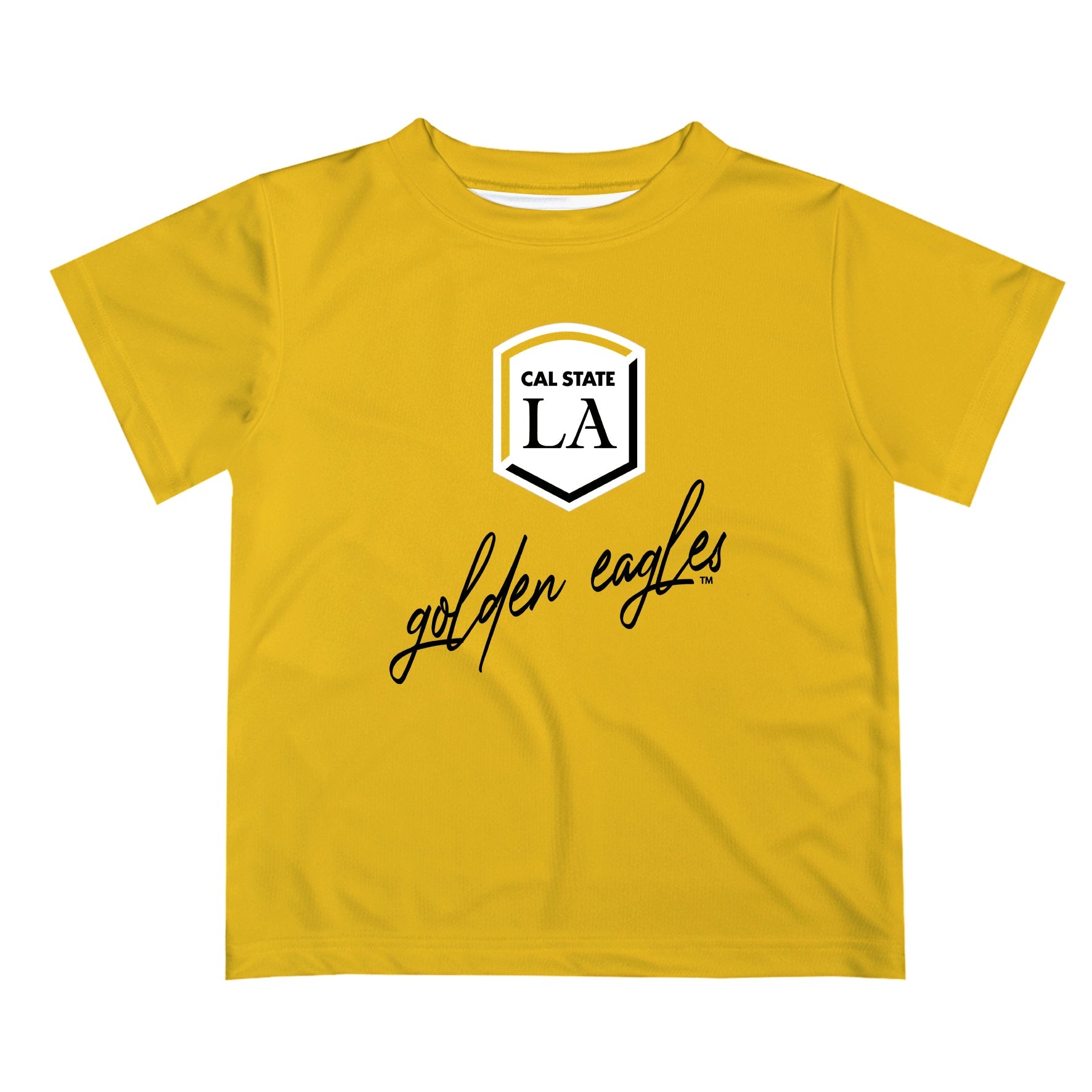 Cal State LA Golden Eagles Script Gold Short Sleeve Tee Shirt by Vive