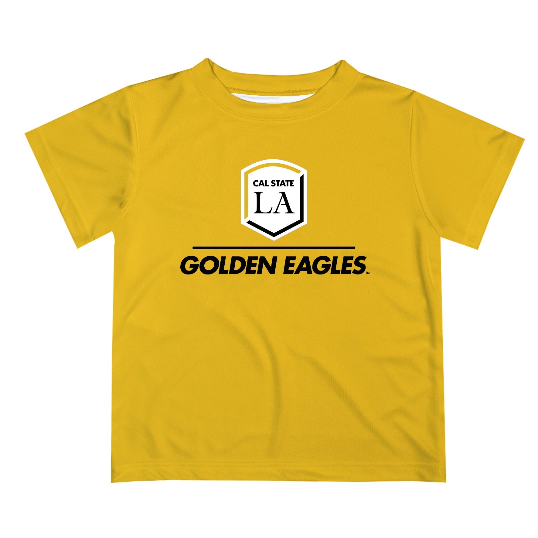 Cal State LA Golden Eagles Football Gold Short Sleeve Tee Shirt by Viv