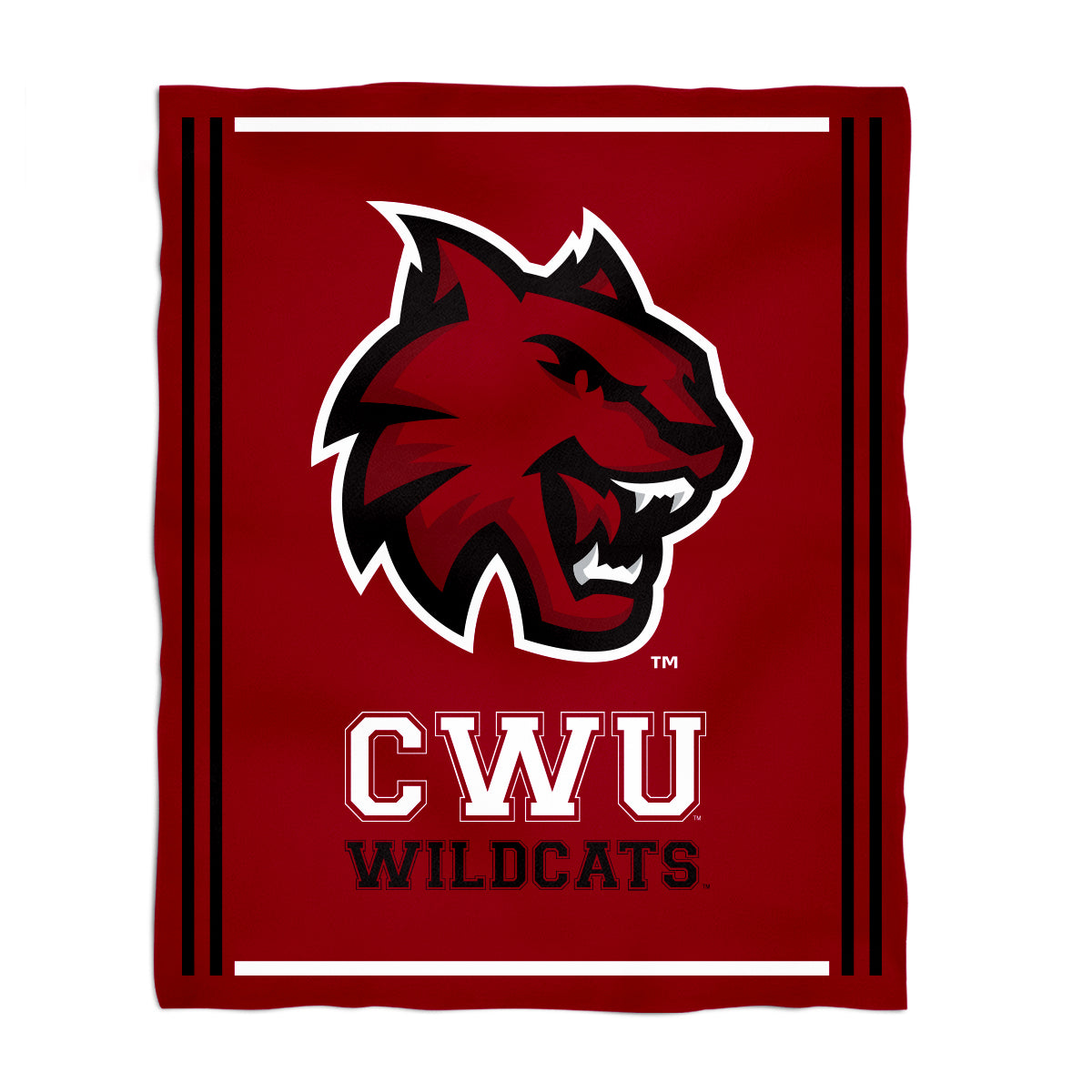 Central Washington Wildcats Kids Game Day Red Plush Soft Minky Blanket