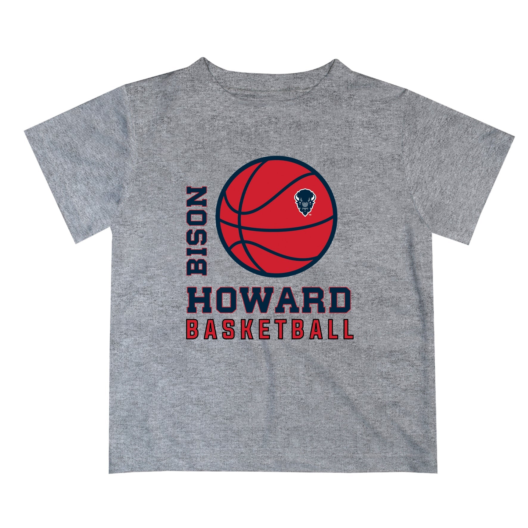 Howard University Bison Basketball Gray Short Sleeve Tee Shirt by Vive