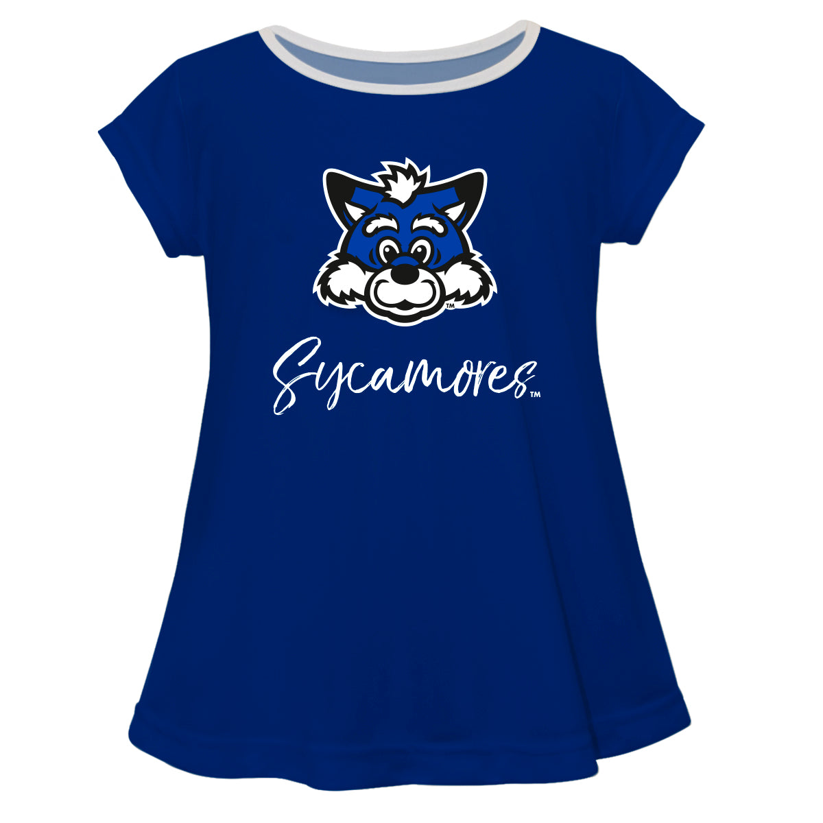 Indiana State University Big Solid Blue Girls Laurie Top SS by Vive La