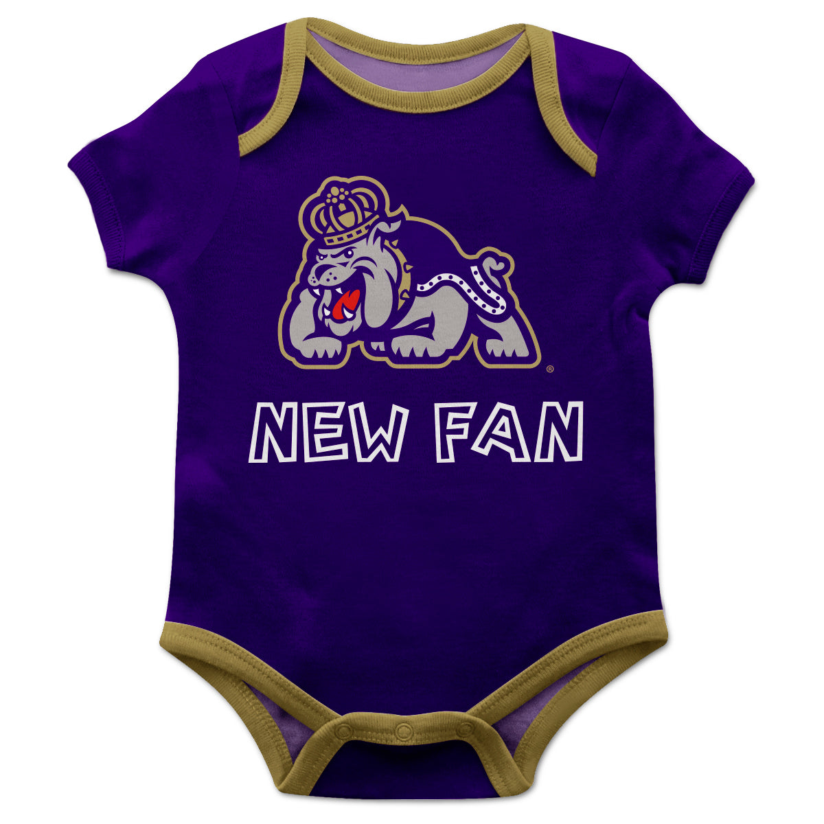 JMU Dukes Infant Game Day Purple Short Sleeve One Piece Jumpsuit New F