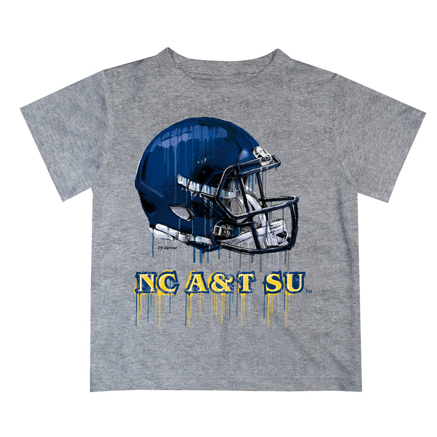 North Carolina A&T Aggies Original Dripping Football Helmet Heather Gr