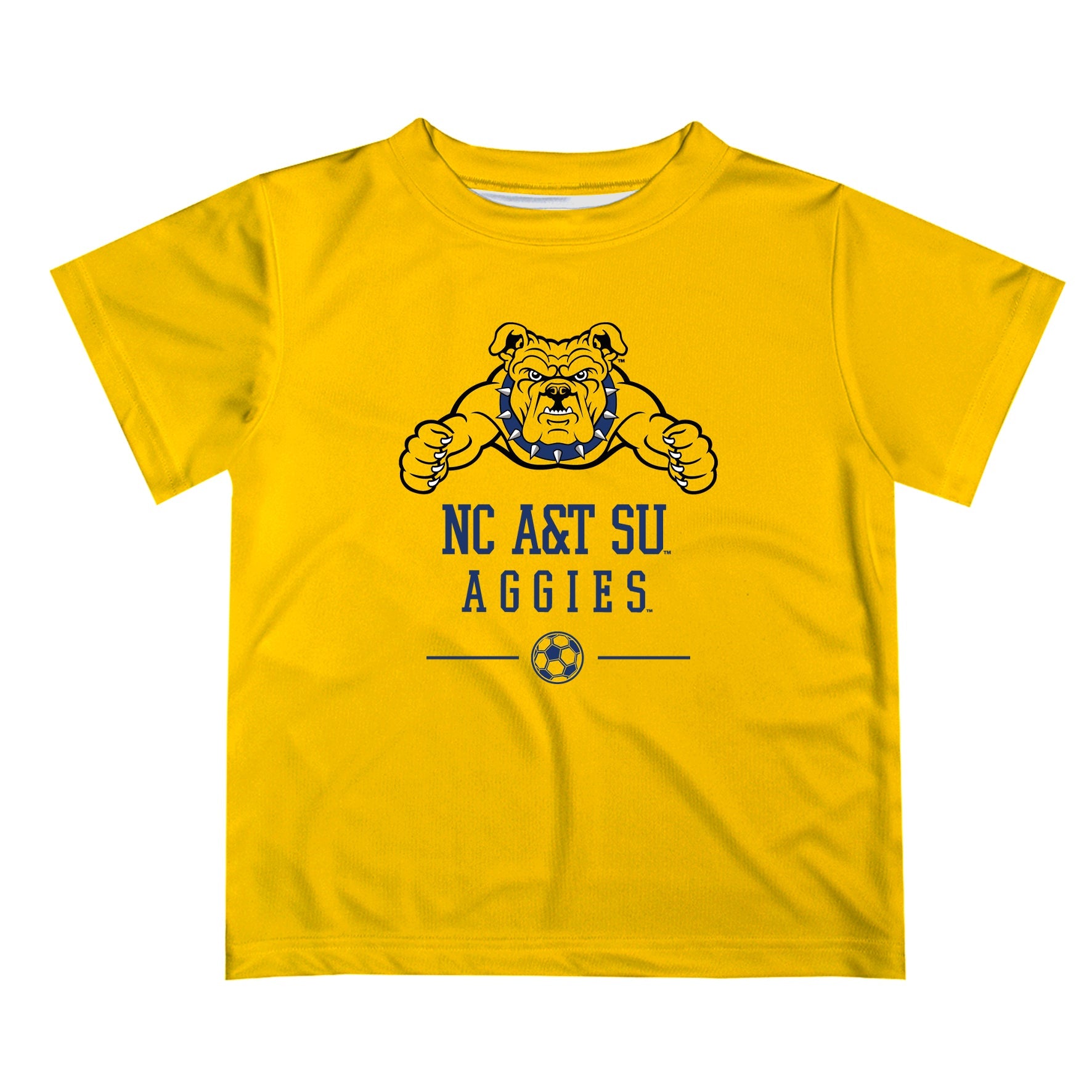 North Carolina A&T Aggies Soccer Gold Short Sleeve Tee Shirt by Vive L