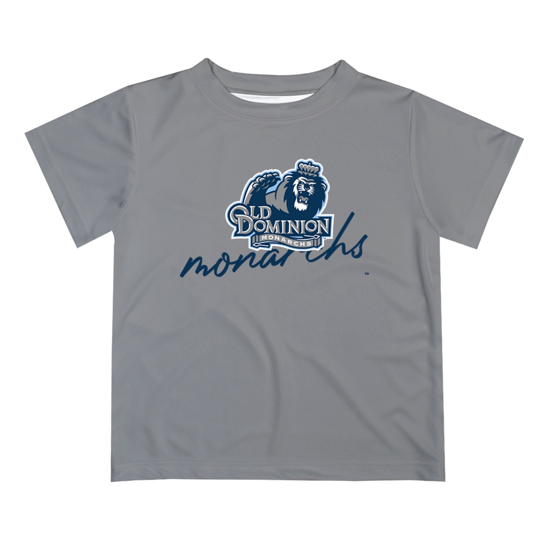Old Dominion Monarchs Script Gray Short Sleeve Tee Shirt by Vive La Fe