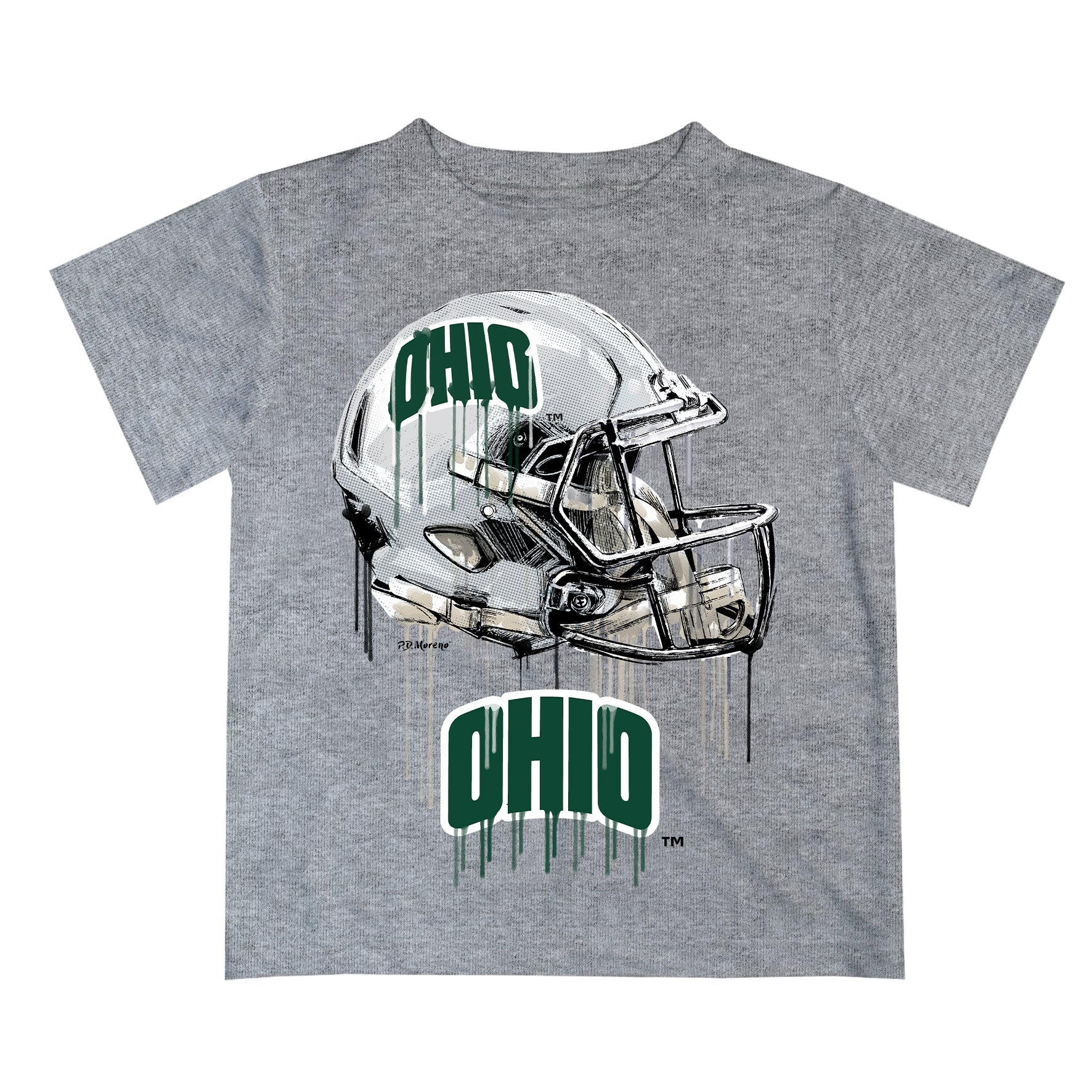 Ohio University Bobcats Original Dripping Football Helmet Heather Gray
