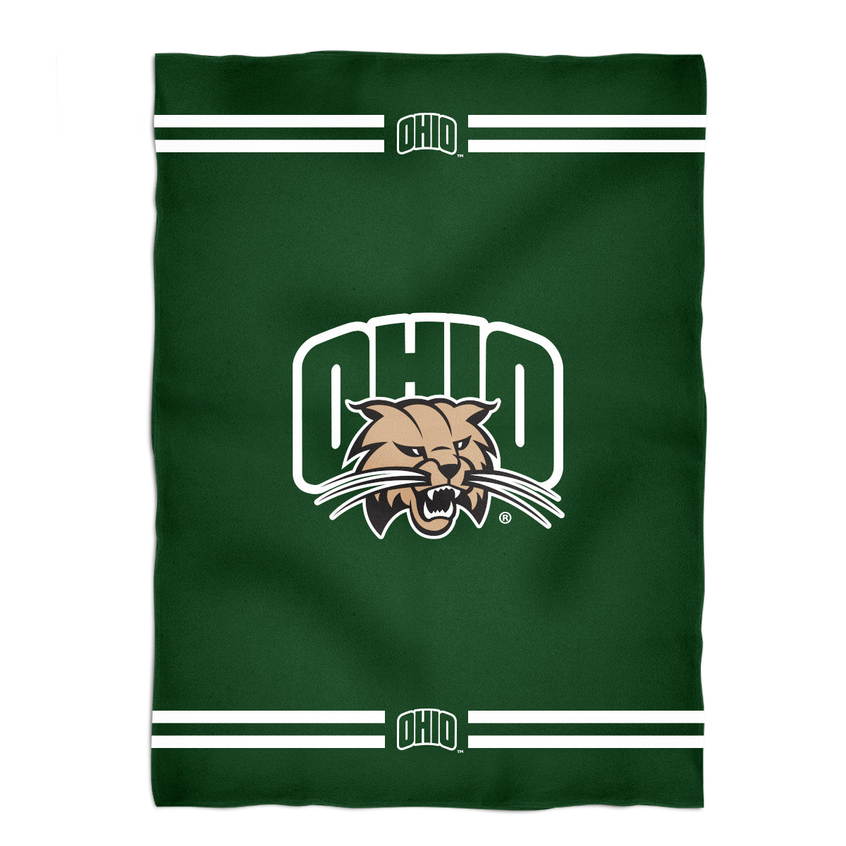 Ohio University Bobcats Game Day Soft Premium Green Throw Blanket 40 x