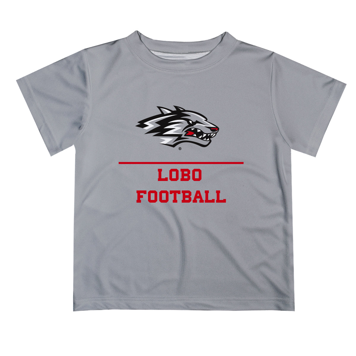 New Mexico Lobos Football V1 Gray Short Sleeve Tee Shirt by Vive La Fe