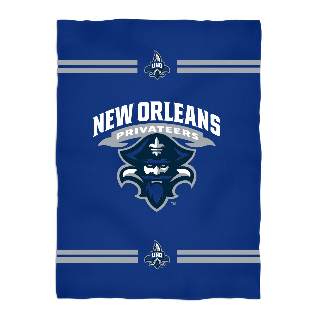 New Orleans Privateers UNO Game Day Soft Premium Blue Throw Blanket 40