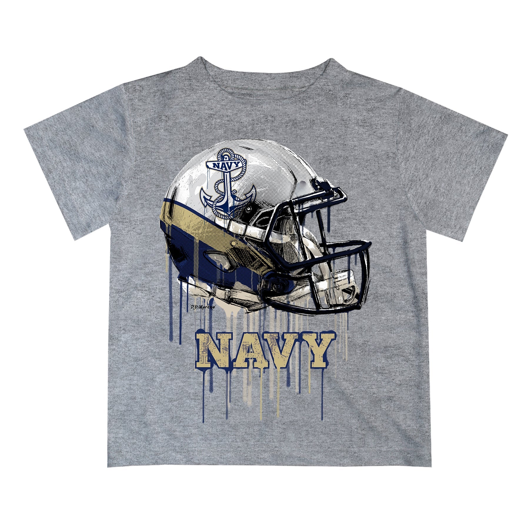 Naval Academy Midshipmen Original Dripping Football Helmet Heather Gra