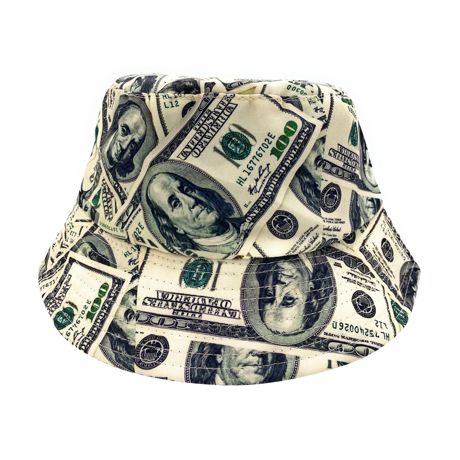 Empire Cove 100 Dollar Bill Money Bucket Hat Reversible Fisherman Cap